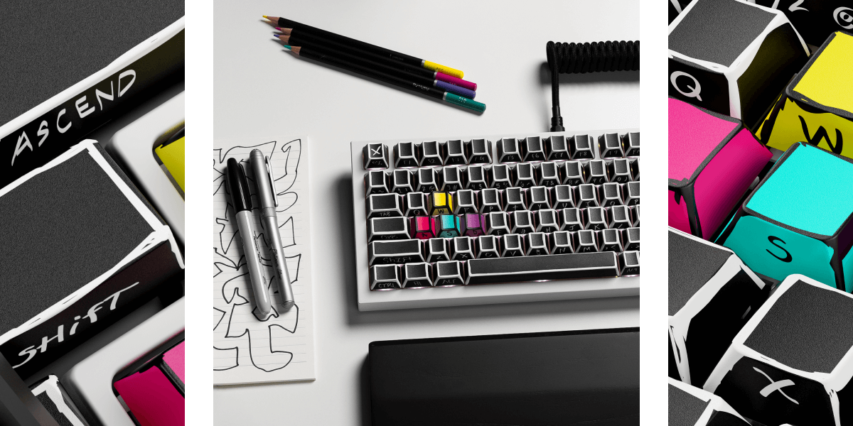 Glorious PC Gaming Race: GPBT Sketch keycaps are here! 🎨 | Milled