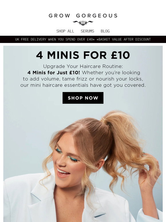 Grow Gorgeous: Unlock Gorgeous Locks: 4 Minis for £10 | Milled
