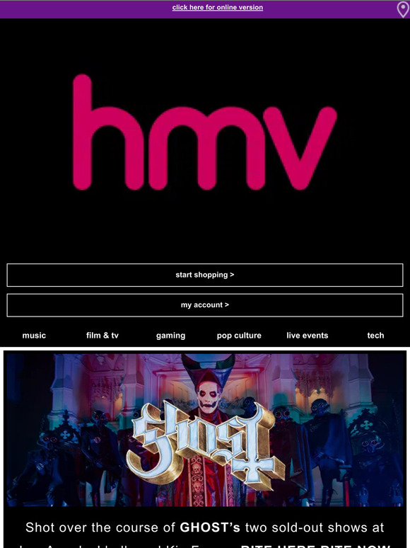 HMV: 🚨 NEW: GHOST / RITE HERE RITE NOW | Milled