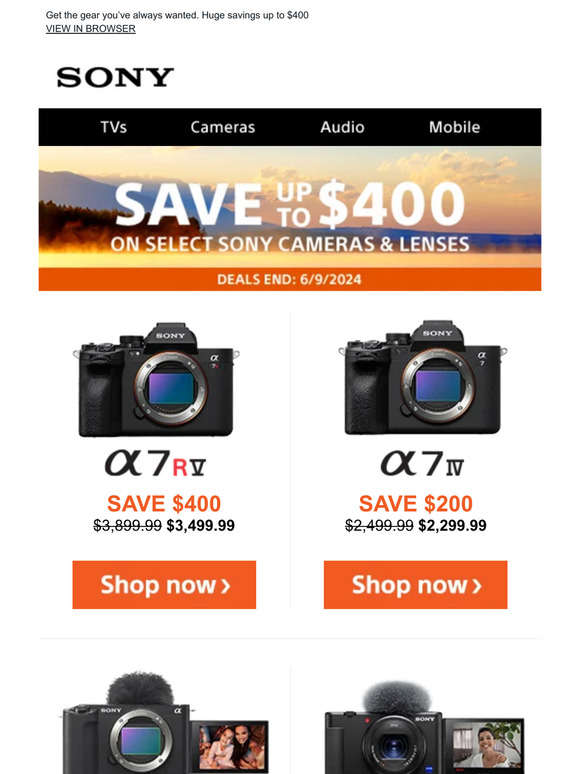 Sony Email Newsletters: Shop Sales, Discounts, and Coupon Codes