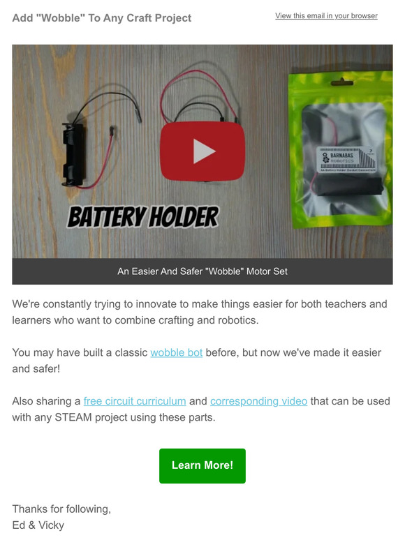 Barnabas Robotics: Wobble Bots STEM Project Made Easier and Safer! | Milled