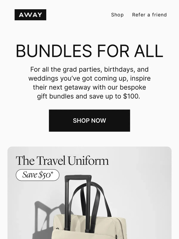 Away Email Newsletters: Shop Sales, Discounts, and Coupon Codes