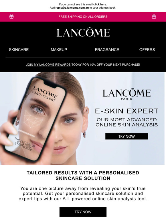Lancôme: Try out our most advanced online Skin Analysis, the E-Skin ...