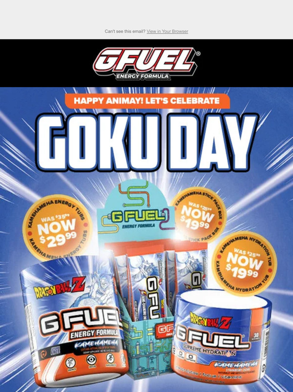 G FUEL: 🥳🎉Celebrate AniMay with Goku Day | Milled