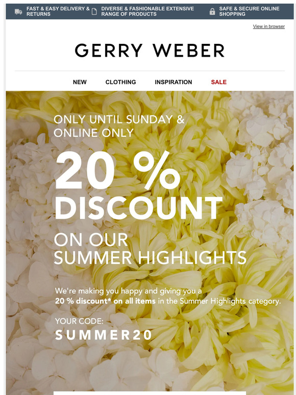 House of Gerry Weber DE: 20 % discount on our summer highlights | Milled