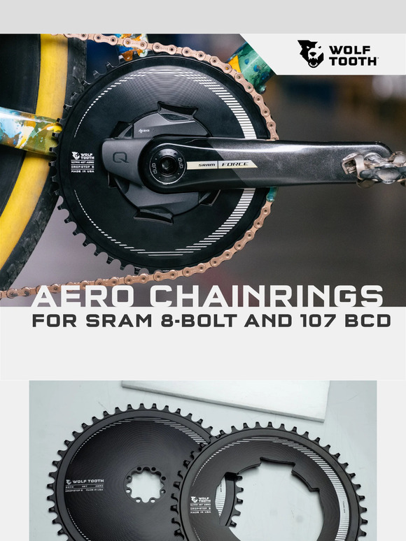 Wolf Tooth Components: NEW Aero Chainrings For SRAM 8-Bolt and 107 BCD | Milled