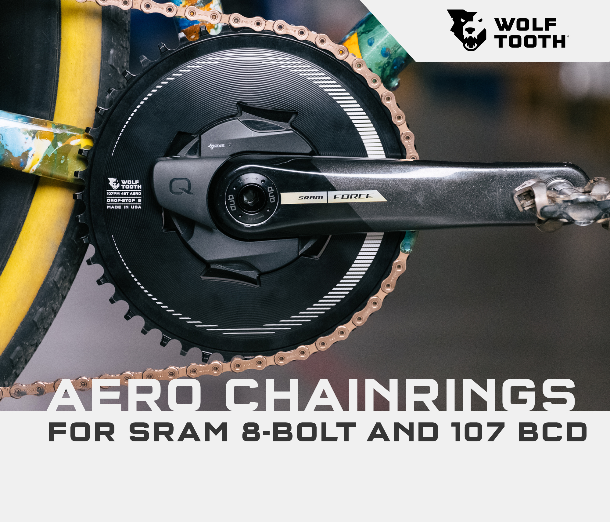 Wolf Tooth Components: NEW Aero Chainrings For SRAM 8-Bolt and 107 BCD | Milled