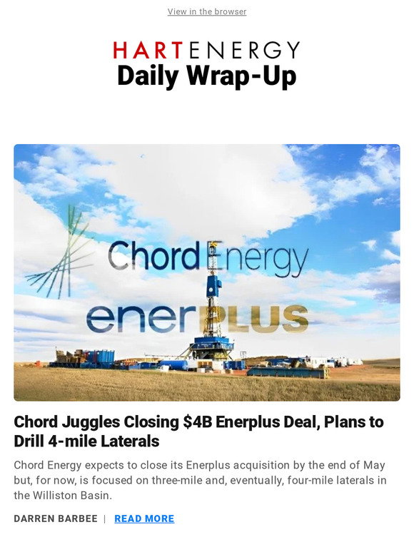 Hart Energy: Daily Wrap-Up: Chord Juggles $4B Enerplus Deal, Drilling 4 ...