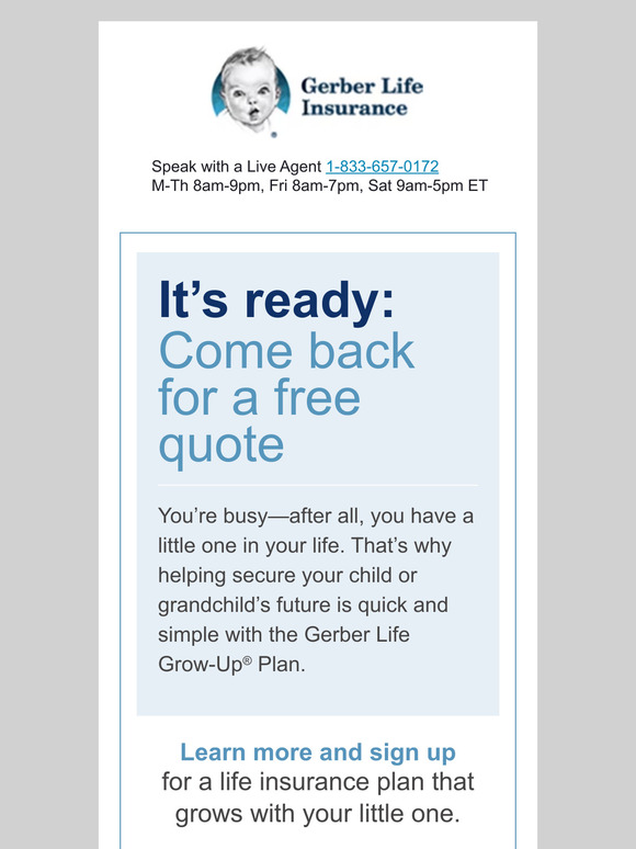 Gerber Life Insurance: Don't forget about your quote | Milled