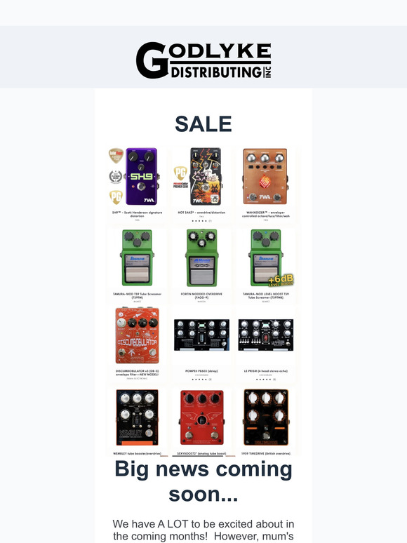 Godlyke: Drives, Delays, Envelopes,—ON SALE!—and more... | Milled