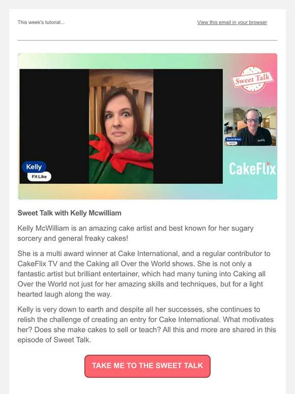 CakeFlix: Chameleon cake tutorial plus Sweet Talk with Kelly Mcwilliam - multi-award winner at ...