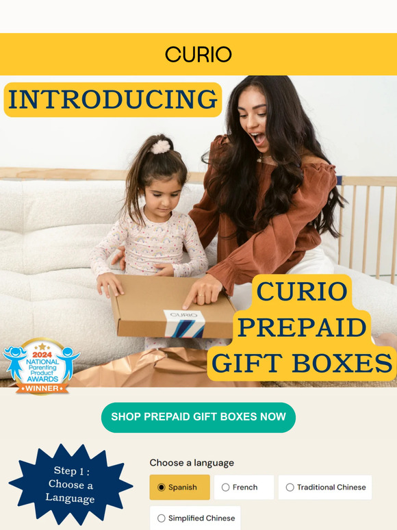Curio: You asked, we listened: Introducing Curio's New Prepaid Gift ...