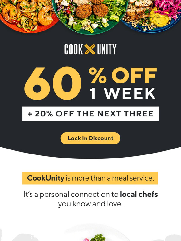Cook Unity: 🔓Unlock a World of Flavor: 60% OFF Our Chef-Crafted Meals ...