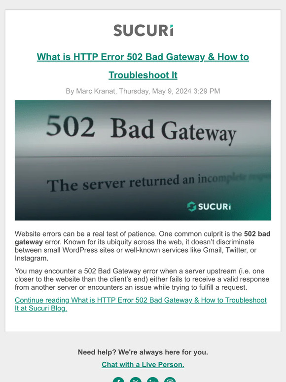 Sucuri: What is HTTP Error 502 Bad Gateway & How to Troubleshoot It ...