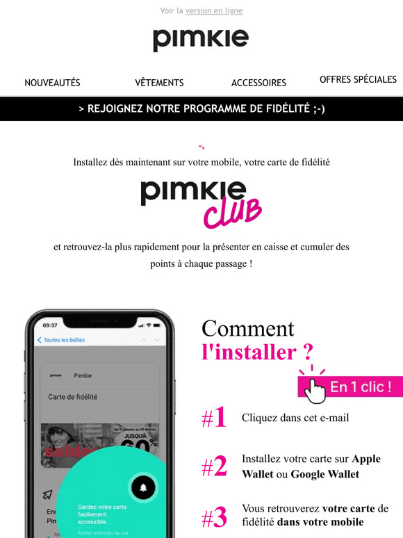 Pimkie: Votre carte de fid' sur votre mobile | Milled