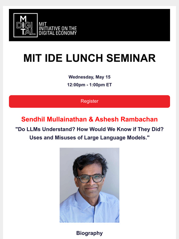 MIT Center for Digital Business: Join us online for Sendhil ...
