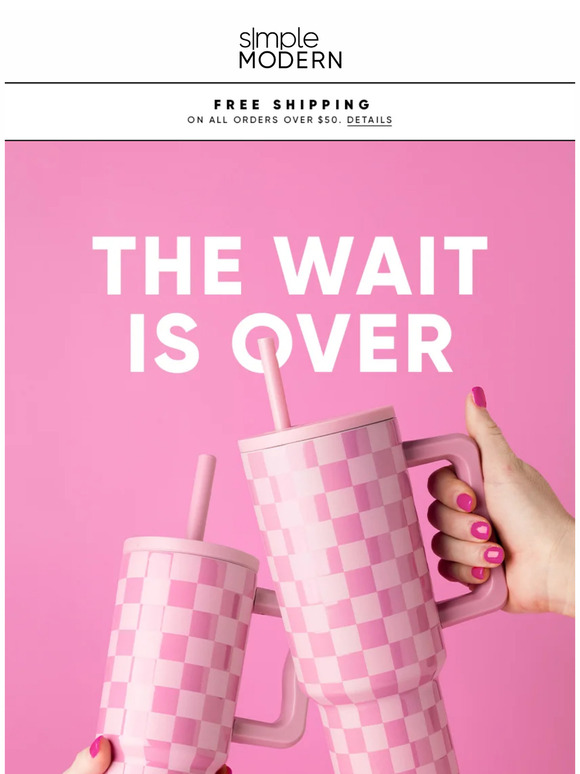 Simple Modern: RESTOCK ALERT: Pink Checkmate is Back! 💗 | Milled