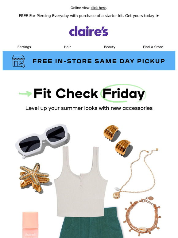 Claire's: It’s Fit Check Friday in-store & online! | Milled