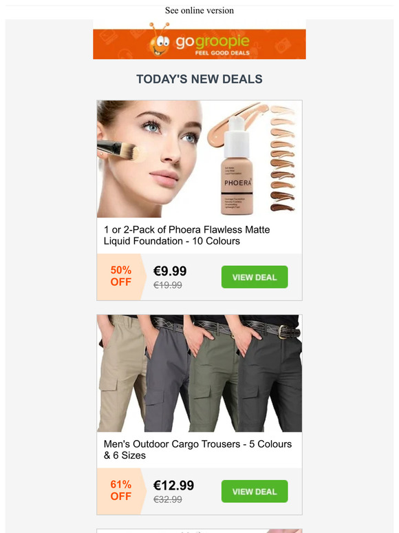 Go Groopie: 🔻 PRICE DROP! Phoera Flawless Foundation, Outdoor Cargo ...
