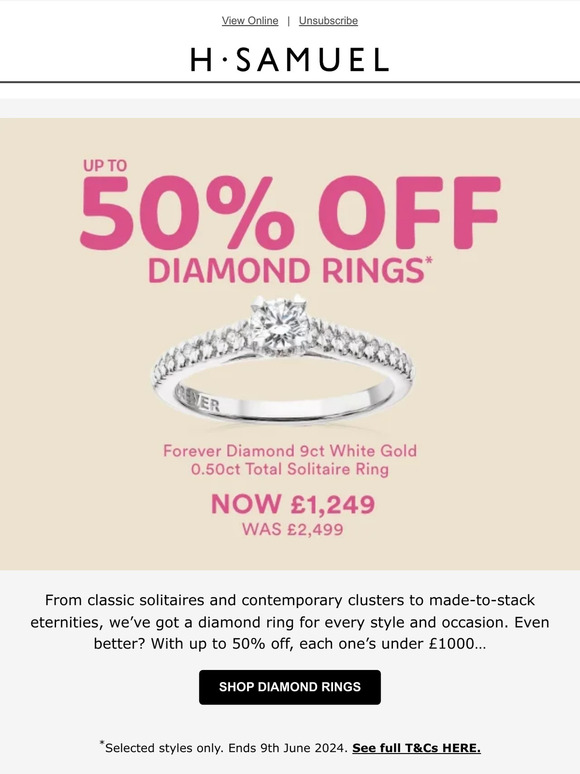 H. Samuel: Diamond rings forever | Milled