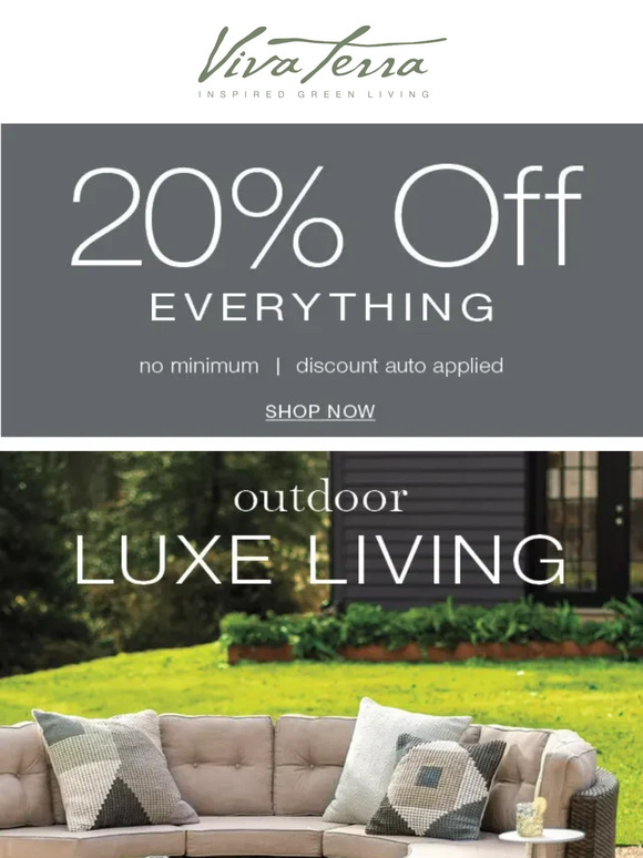 VivaTerra: 20% OFF Everything! Elevate your al fresco experience | Milled