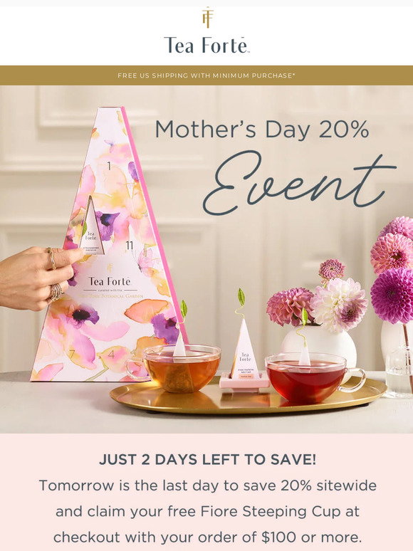 Tea Forté: The 20% Sitewide Event Ends Tomorrow! | Milled