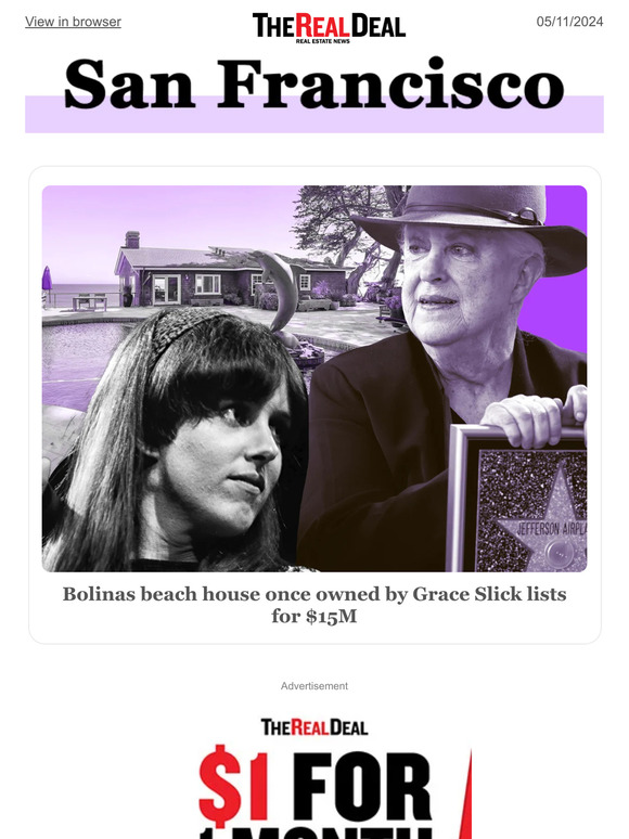 The Real Deal: Bolinas beach house once owned by Grace Slick lists for ...