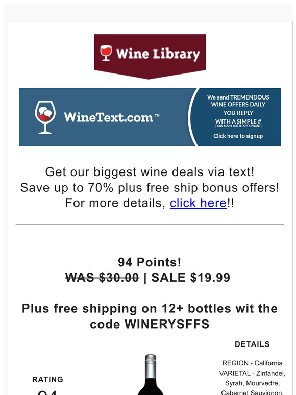 WineLibrary.com: 94 point Red Blend under $20! A stunning and unique ...