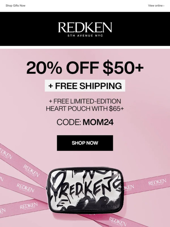 Redken: 20% off $50+ Free Gift, Happy Mother’s Day! | Milled