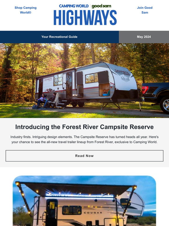 Camping World: May 2024 | Introducing the Forest River Campsite Reserve ...