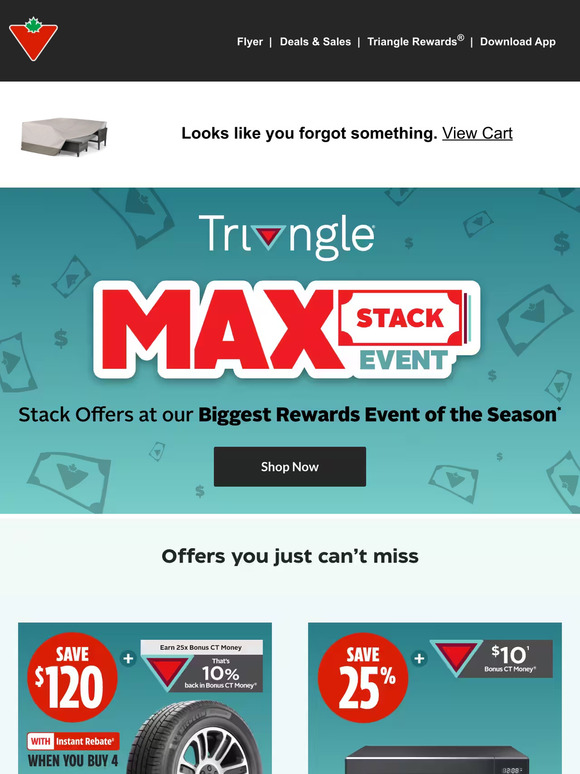 Canadian Tire: 🏃Don't wait, stack up your savings at the Max Stack ...