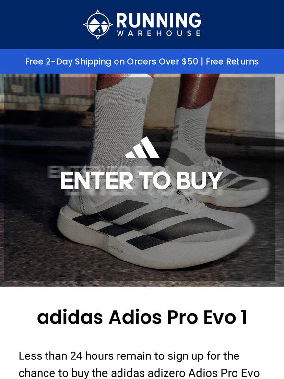 Running Warehouse: adidas Adios Pro Evo 1 - Last Day to Enter | Milled
