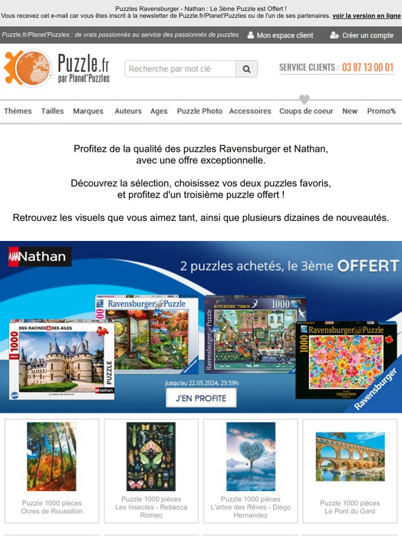 Planet Puzzles: Puzzles Ravensburger - Nathan : Le 3ème Puzzle est ...