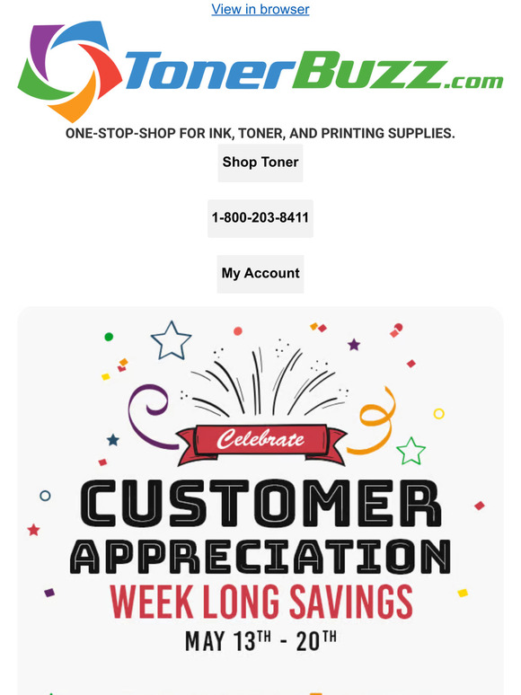Toner Buzz: Enjoy Up to $100 Off 🎁 Thank You for Being Our Customer ...
