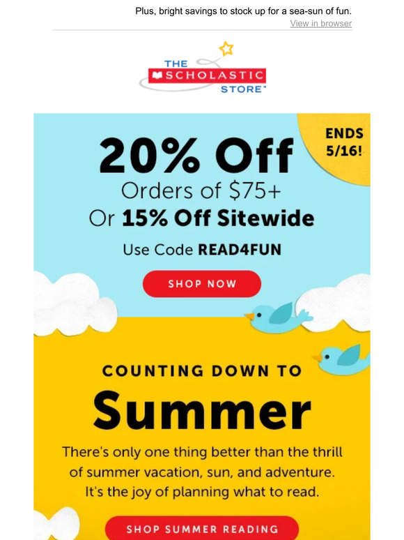 The Scholastic Store Online: ☀️ Our Summer Reading Shop is HERE ☀️ | Milled