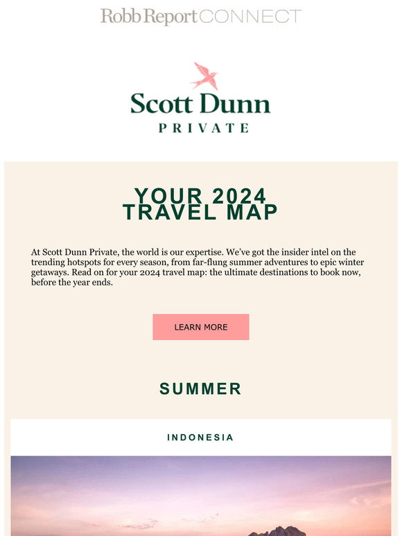 Robb Report: Your 2024 Travel Map | Milled
