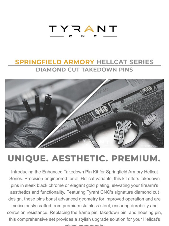 TyrantCNC: New Springfield Hellcat Series Takedown Pins | Milled