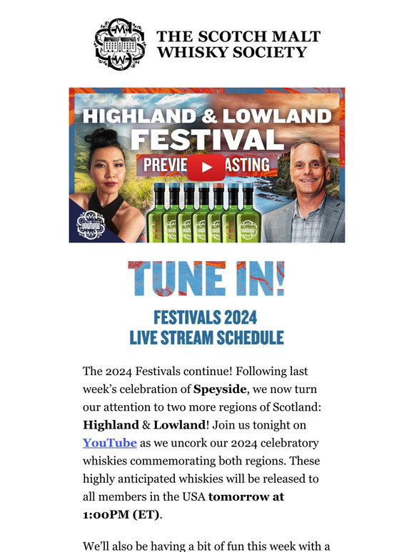 The Scotch Malt Whisky Society: Week 2 Schedule – Festivals 2024! | Milled