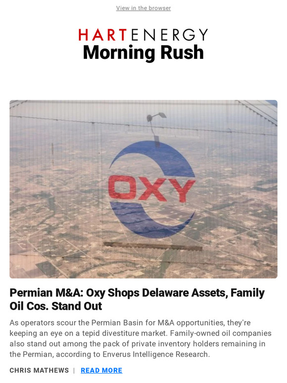 Hart Energy: Morning Rush: Permian M&A: Oxy Shops Delaware Assets ...