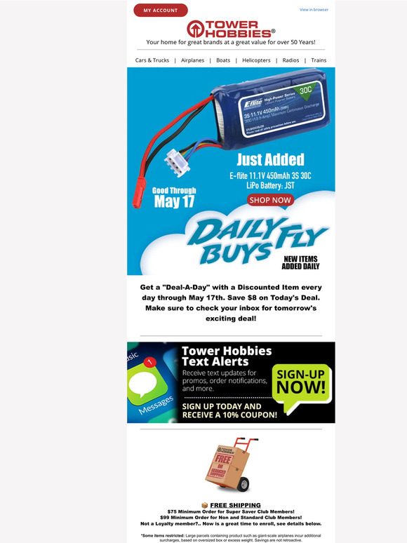Tower Hobbies: It's Daily Fly Buys! Get a Deal-A-Day With New Items ...