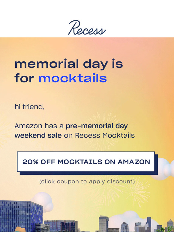 Recess: get 20% off Recess Mocktails | Milled
