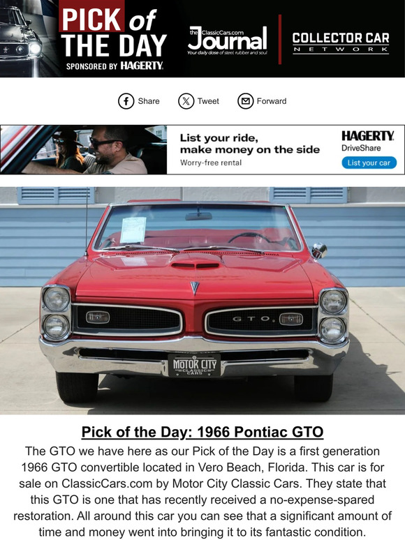 ClassicCars: Pick of the Day: 1966 Pontiac GTO | Milled