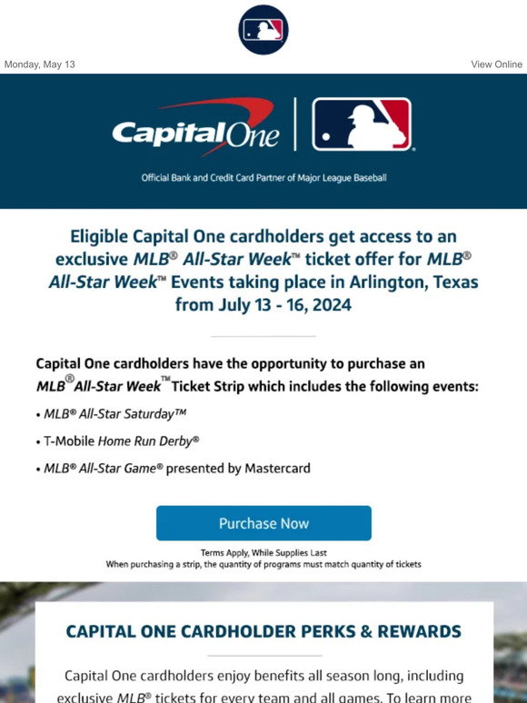 MLB: Capital One cardholders get exclusive access to MLB All-Star Week ...