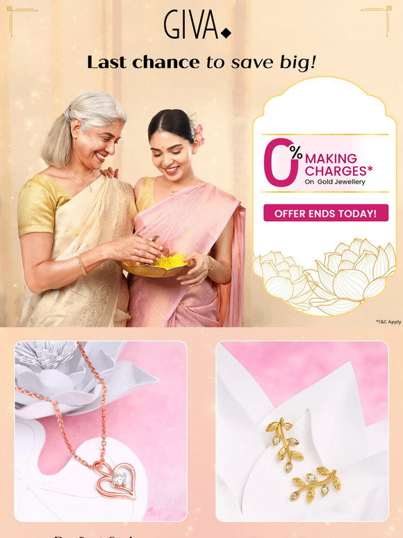 GIVA: Final Day to Enjoy Zero Making Charges on Our Gold Collection🌟 ...