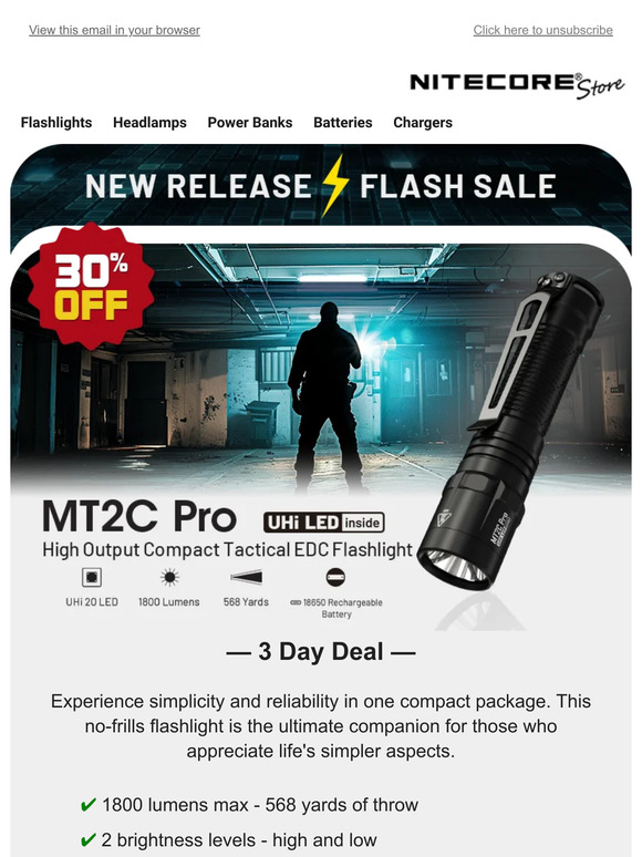 Nitecore: New Release 30% Flash Sale 🔥 Nitecore MT2C Pro EDC Flashlight ...