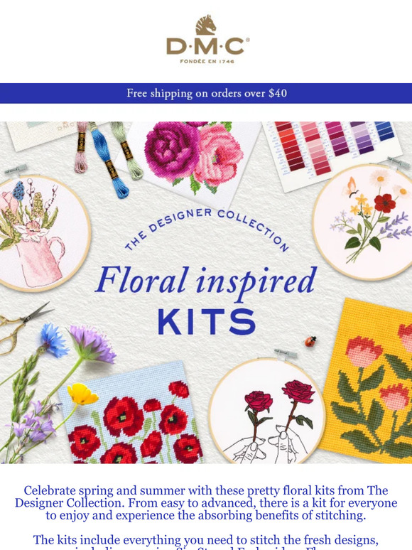 DMC: Explore floral kits from The Designer Collection | Milled