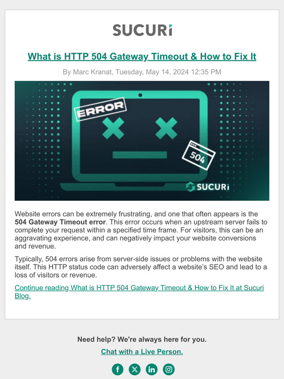 Sucuri: What is HTTP 504 Gateway Timeout & How to Fix It | Milled