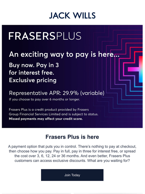 Jack Wills: Discover Frasers Plus | Milled