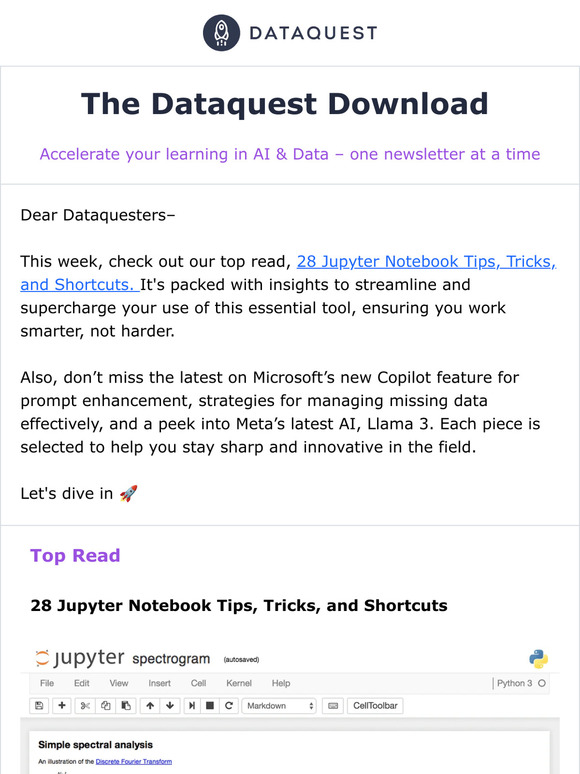 Dataquest: 28 Jupyter Notebook Tips, Tricks, and Shortcuts | Milled