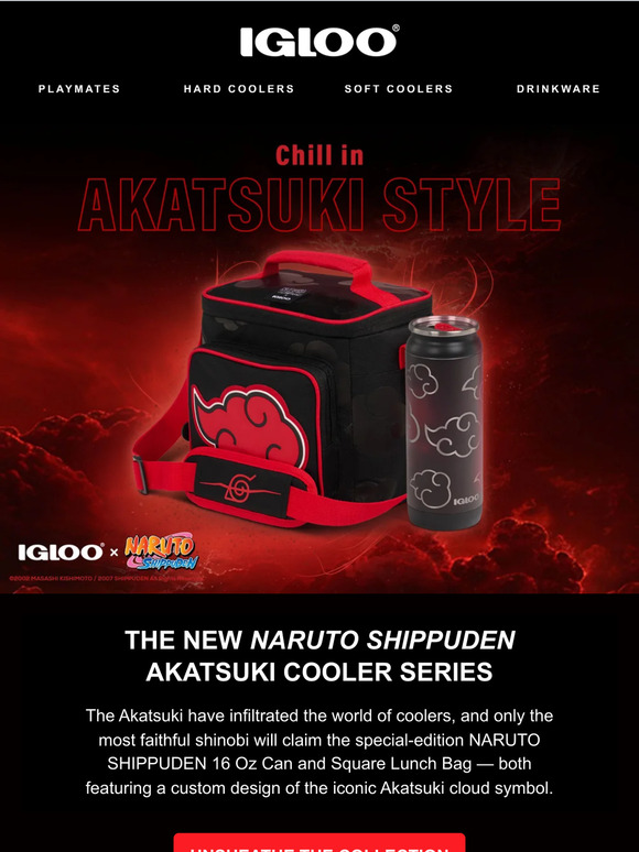 Igloo Coolers: New NARUTO SHIPPUDEN Cooler Series to chill in Akatsuki ...